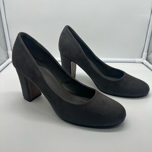 K Studio | Shoes | Nwt K Studio Gray Faux Suede Chunky Block Heels Sz ...